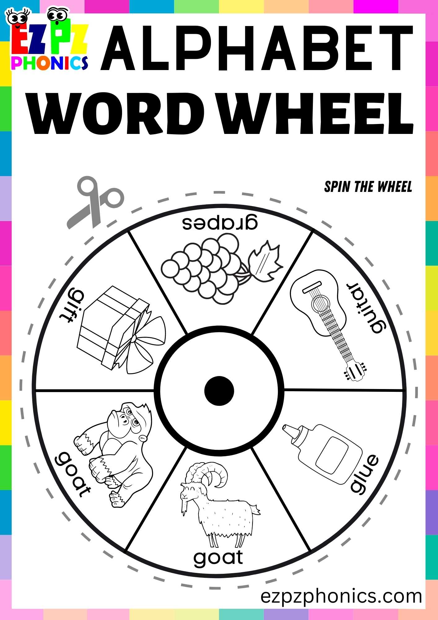 letter g words coloring pages