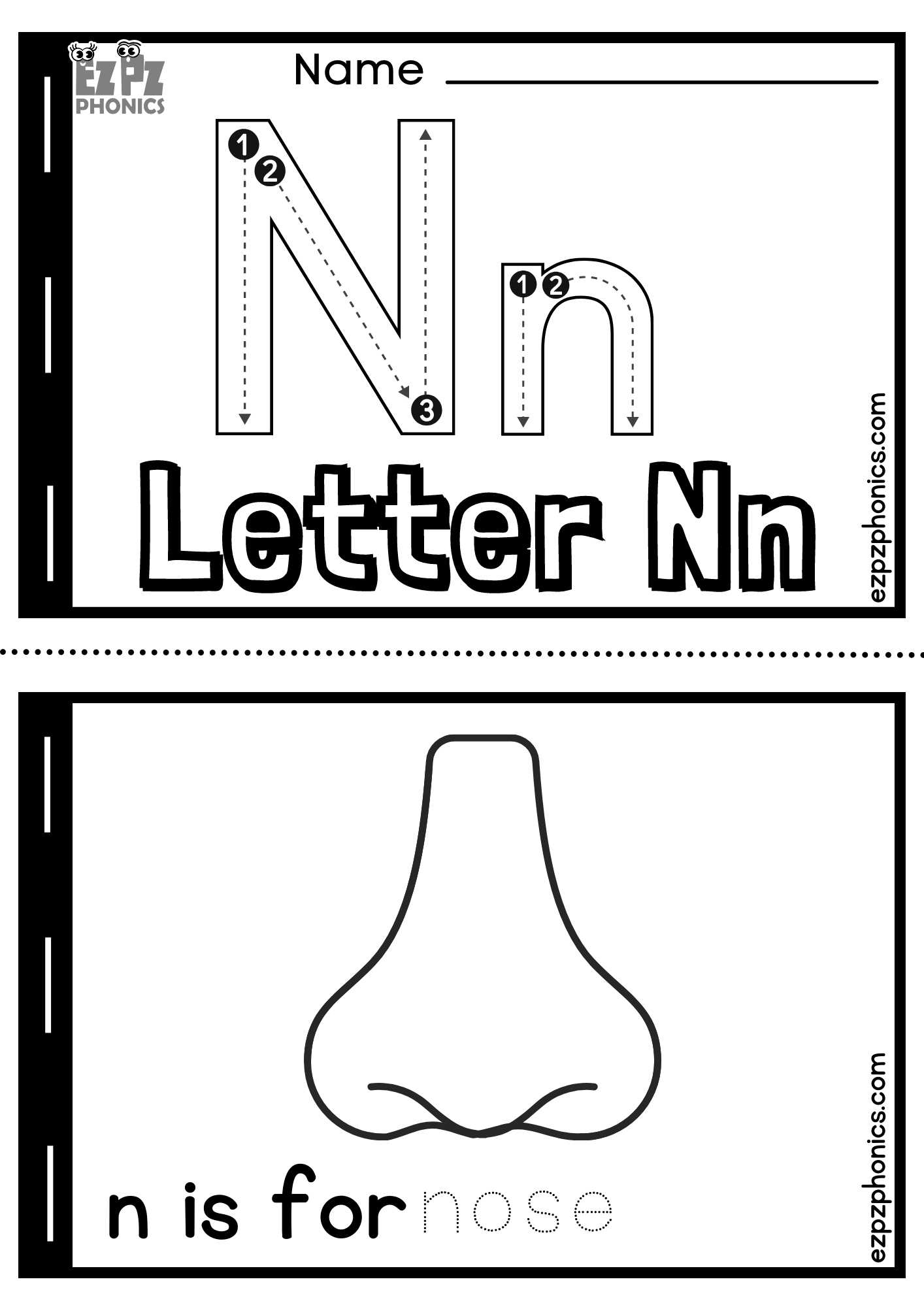 letter n coloring pages for kids