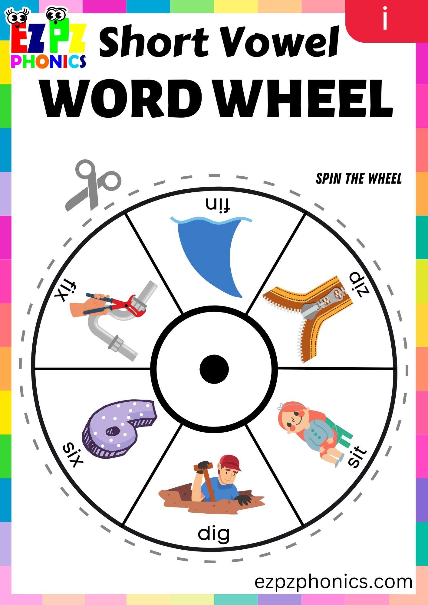 I Short Vowel Sound CVC Words - ezpzphonics.com