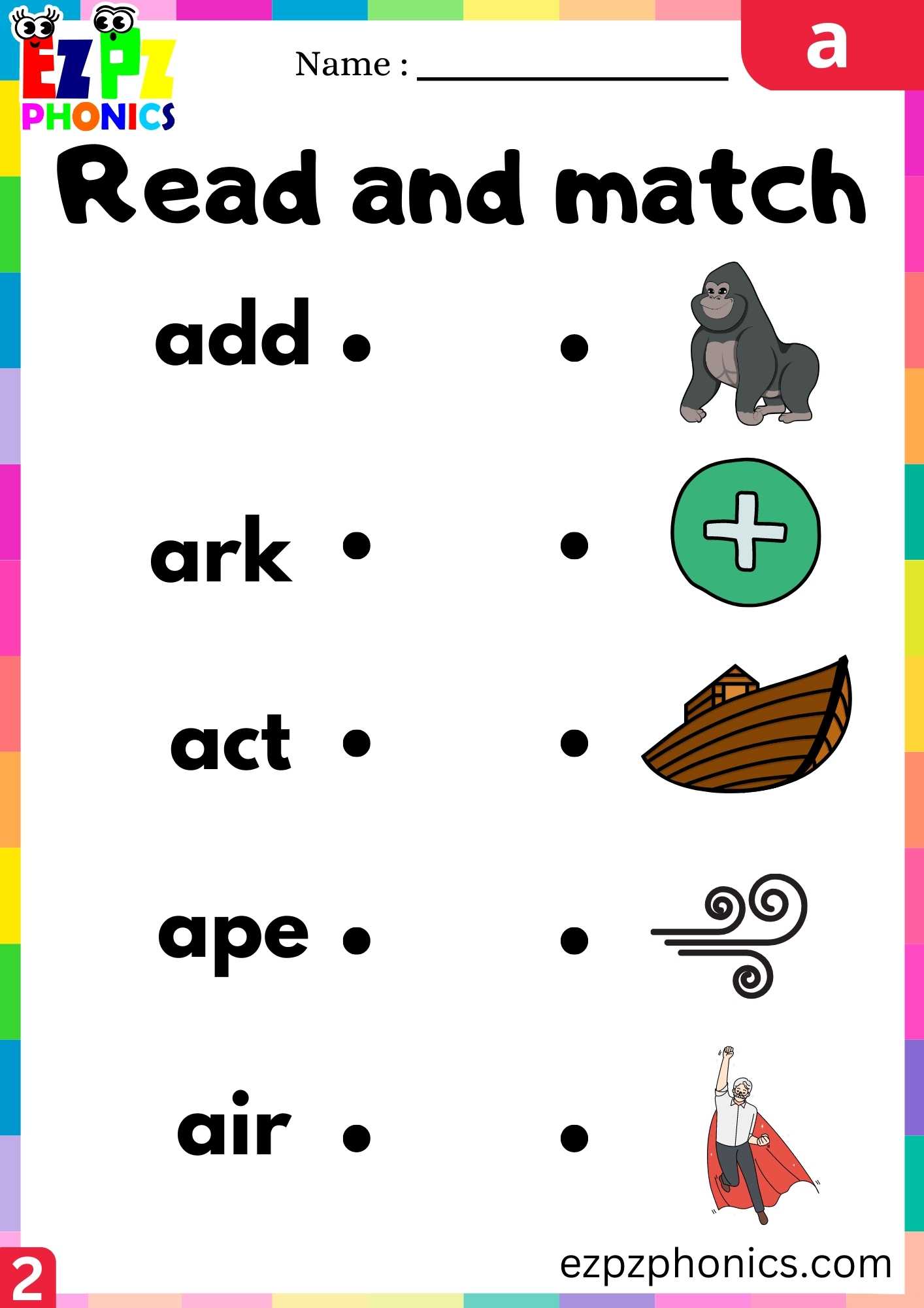 Letter b Read and Match Beginning Sounds Worksheet - ezpzphonics.com