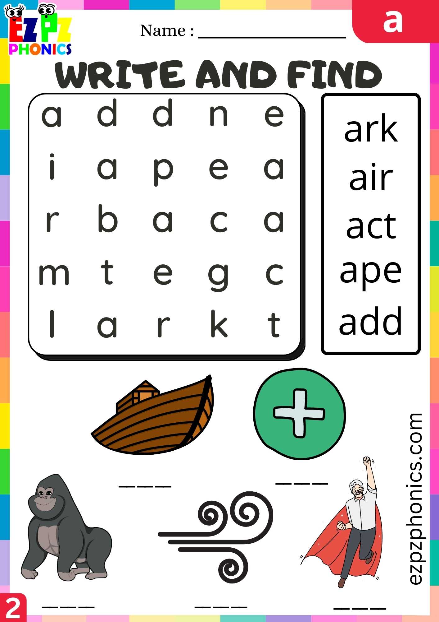 The Word Away Cursive Writing Practice – Pre-K Dolch Sight Words | Free ...