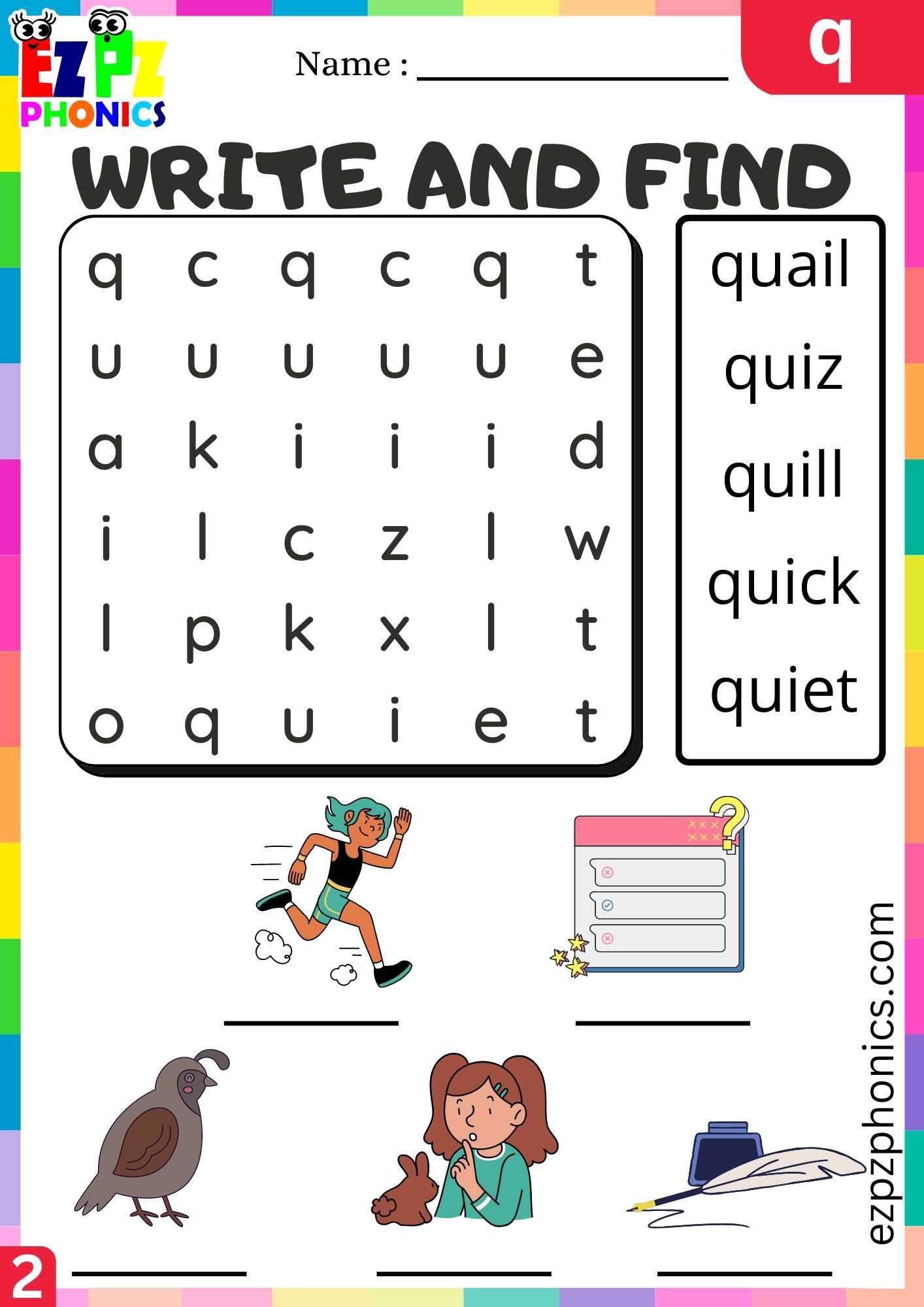 Group2 Letter Q Write And Find Beginning Sounds Worksheet Number 2 ...