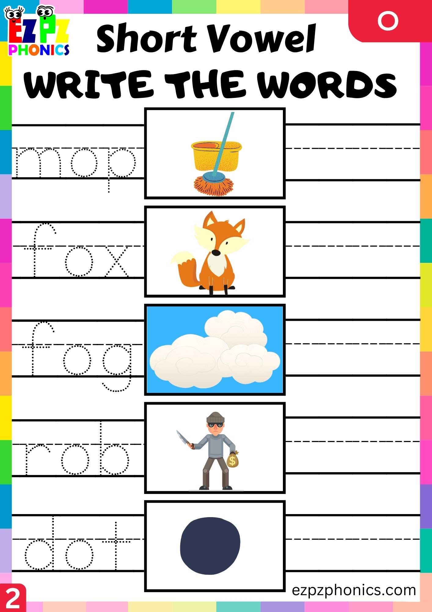 O Short Vowel Sound CVC Words - ezpzphonics.com