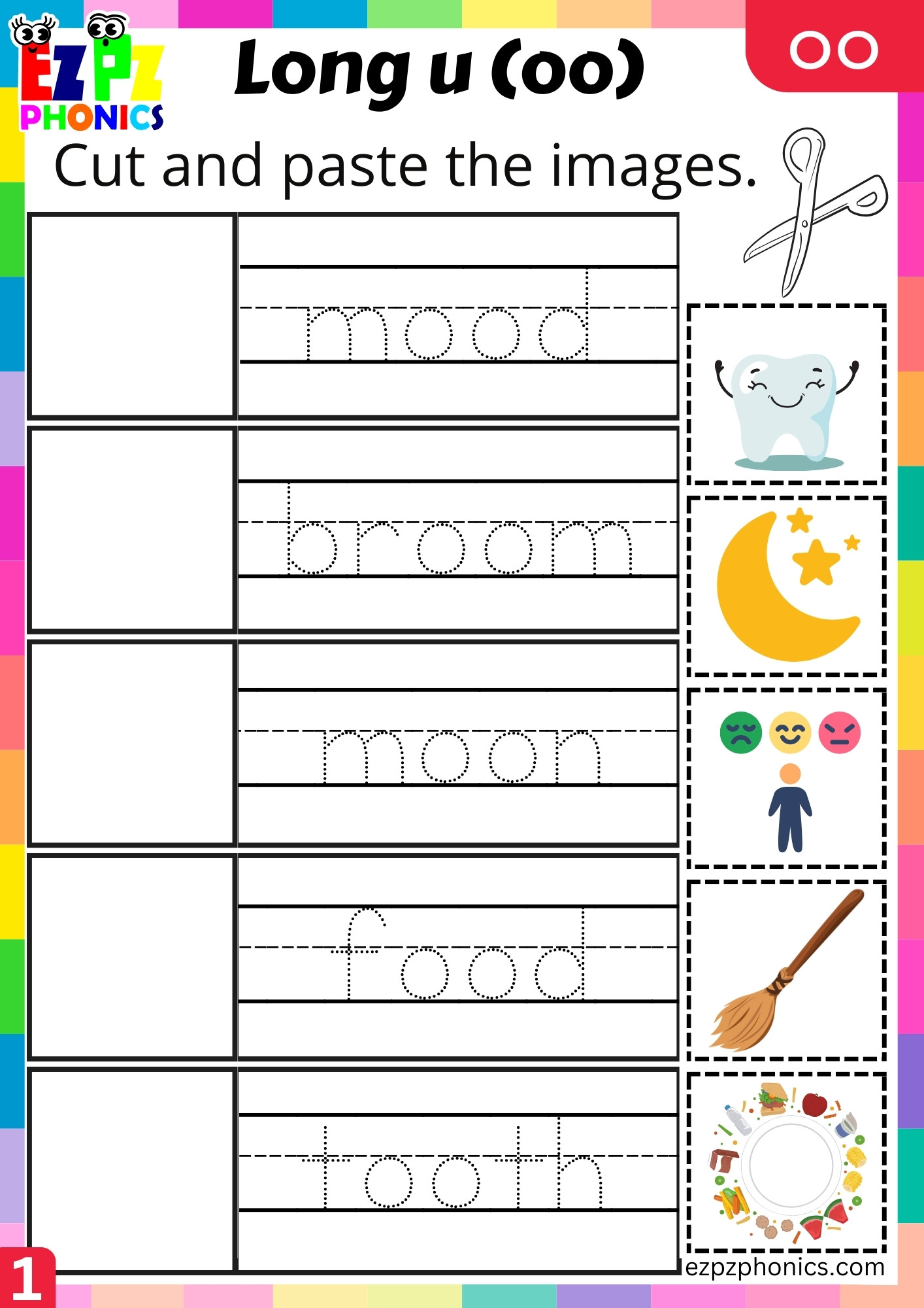 oo Words Long u (oo) Vowel Sound - ezpzphonics.com