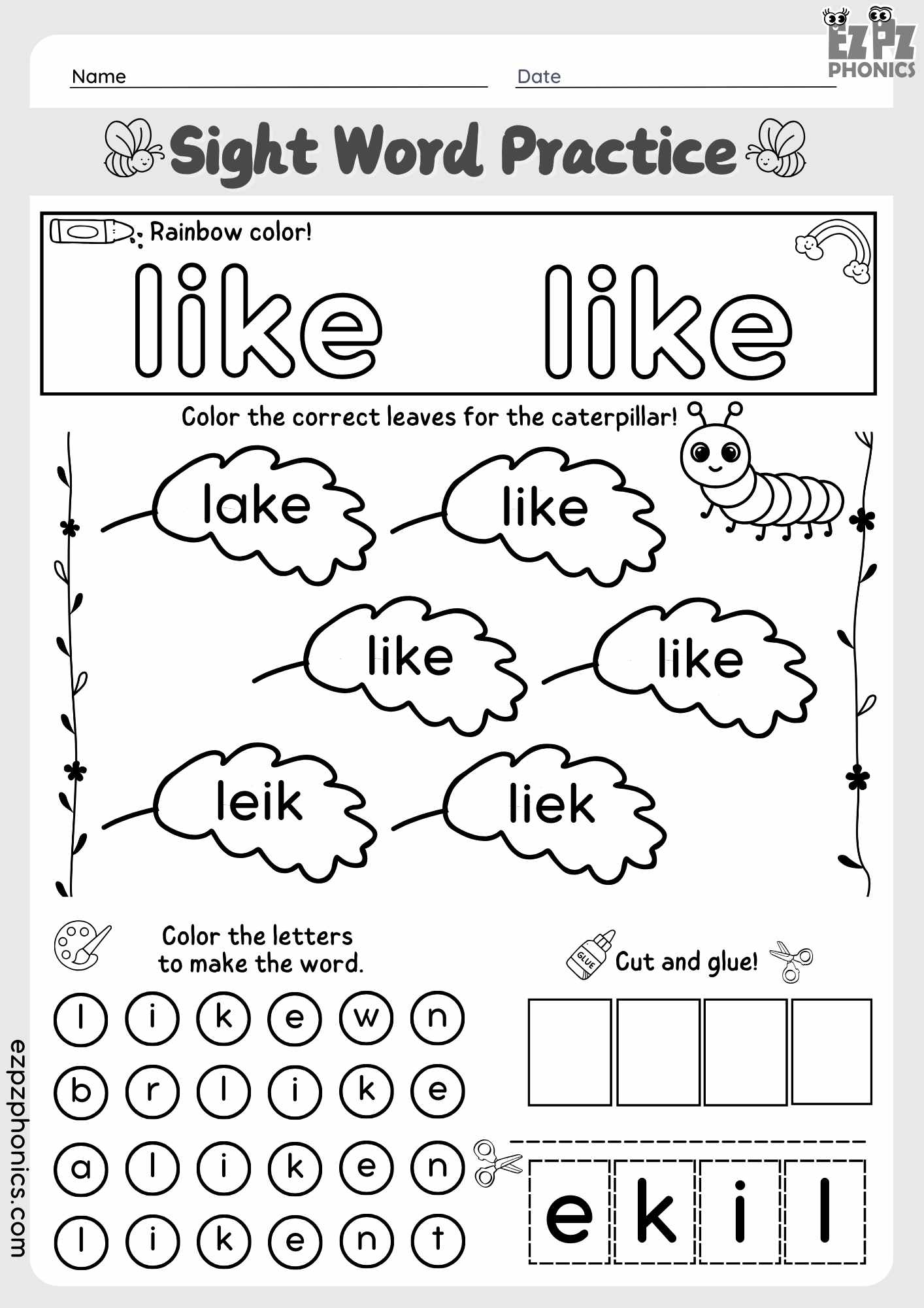 sight words coloring pages kindergarten