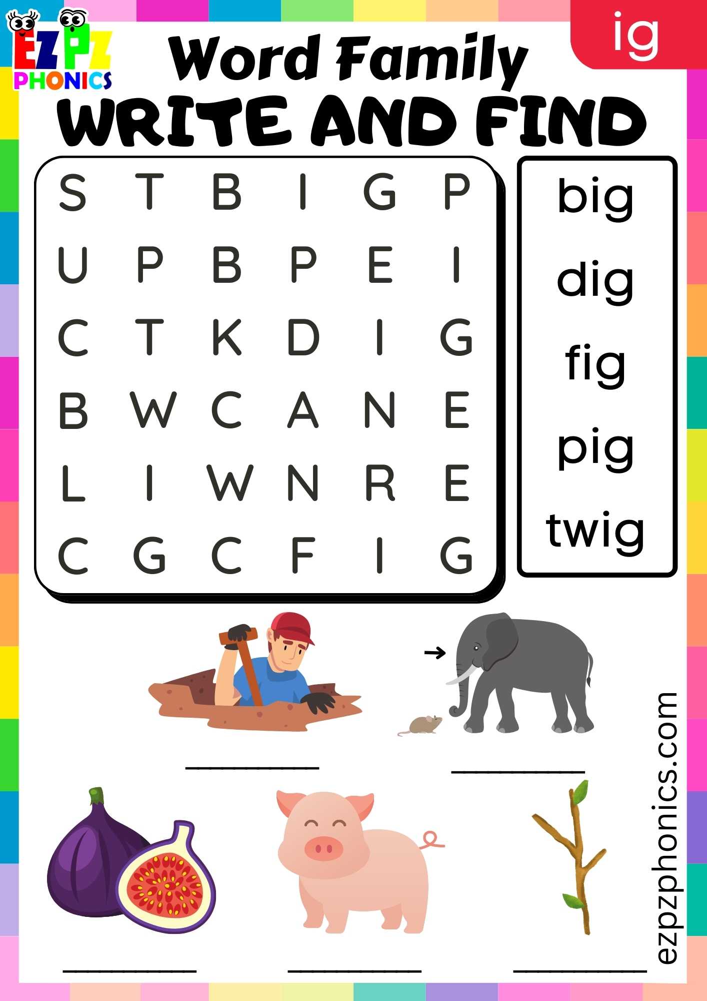ig Word Family - ezpzphonics.com